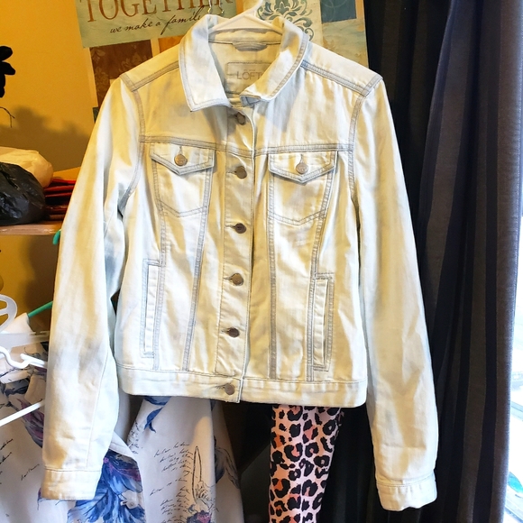 LOFT | Jackets & Coats | Rare Ann Taylor Loft Cotton Washedout Blue ...